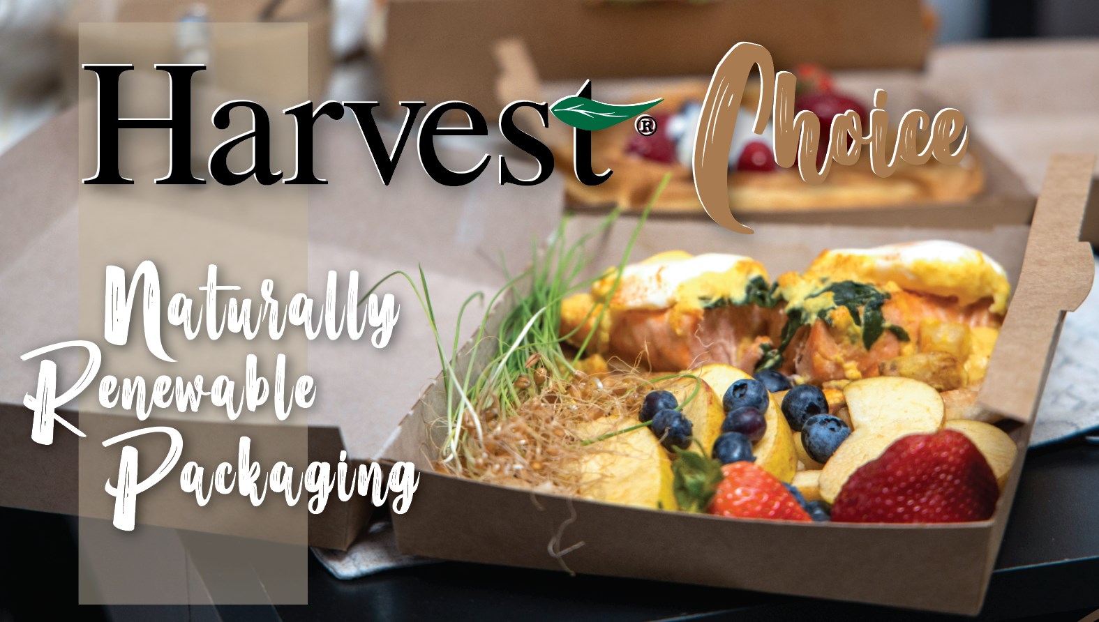 Genpak Hinged Paper Packaging - Wood Fruitticher Foodservice